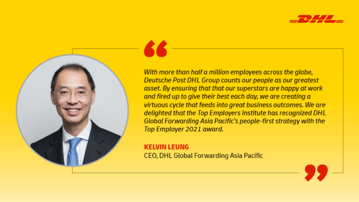 DHL Global Forwarding Asia Pacific Recognized as Certified Top Employer ...