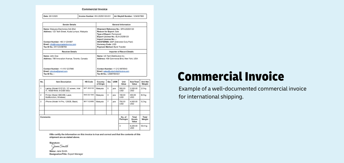 How to Prepare a Commercial Invoice for Global Shipments | DHL US