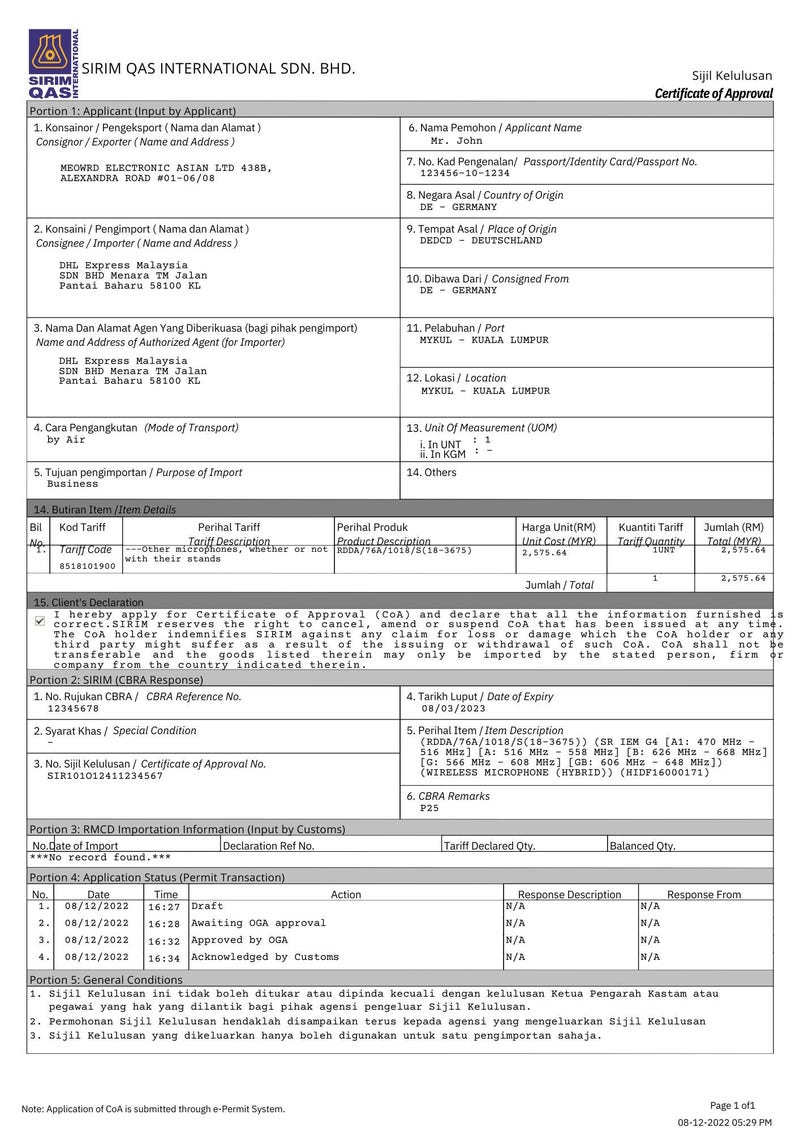 Guide to Get SIRIM Special Approval for Communication Device | DHL Malaysia