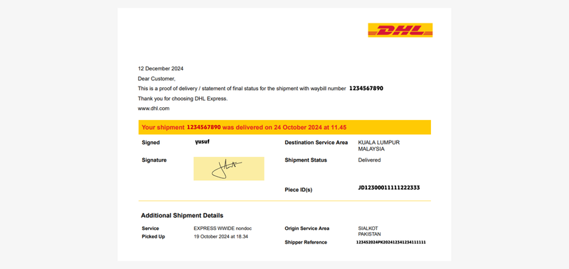 How to Get a DHL Proof of Delivery