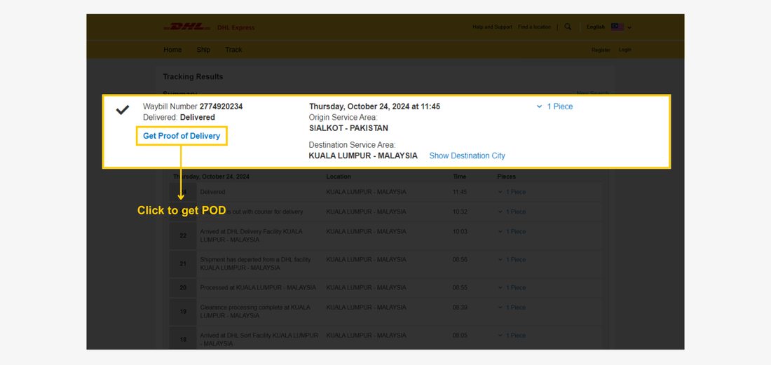 How to Get a DHL Proof of Delivery