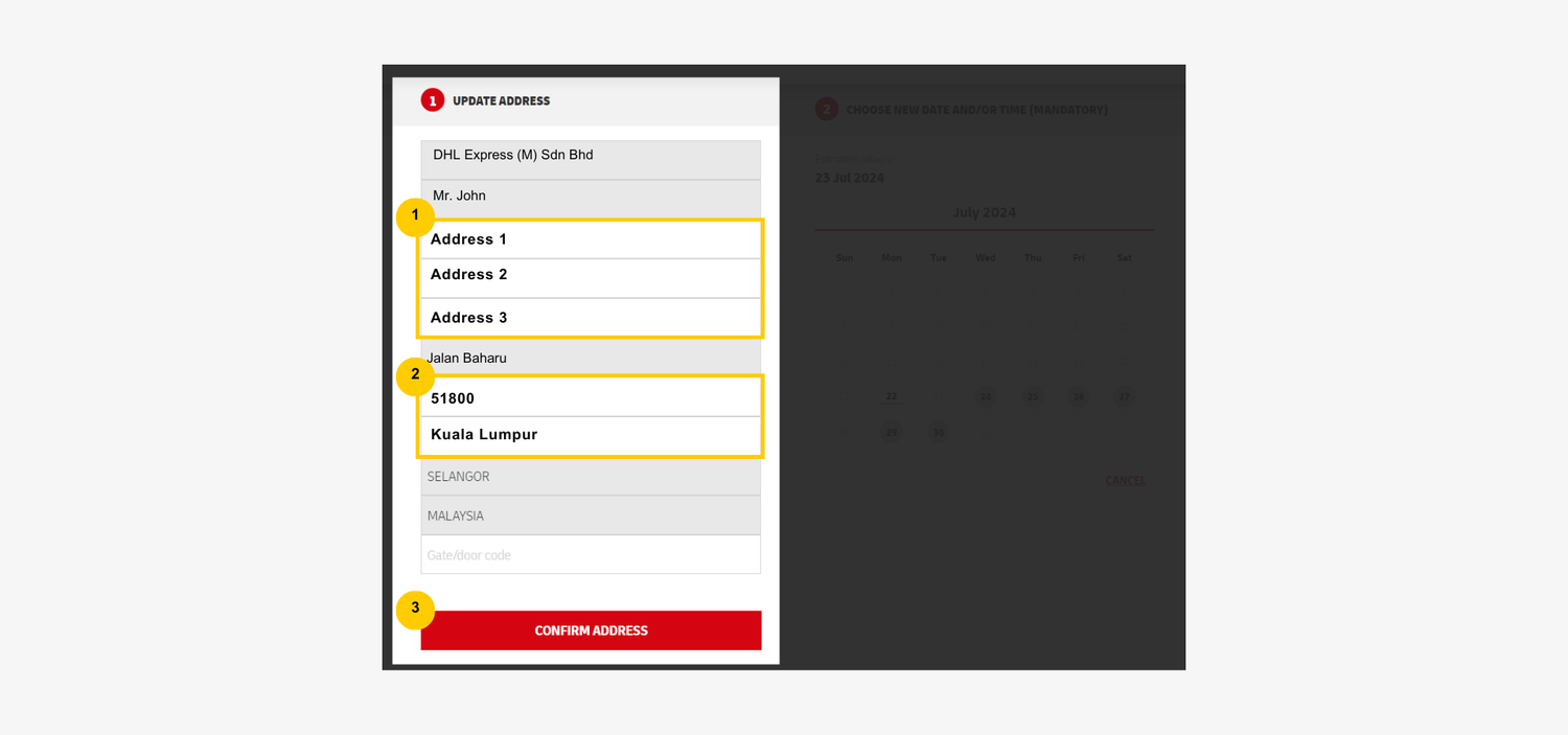 Change DHL Delivery Address Malaysia | Reschedule Package