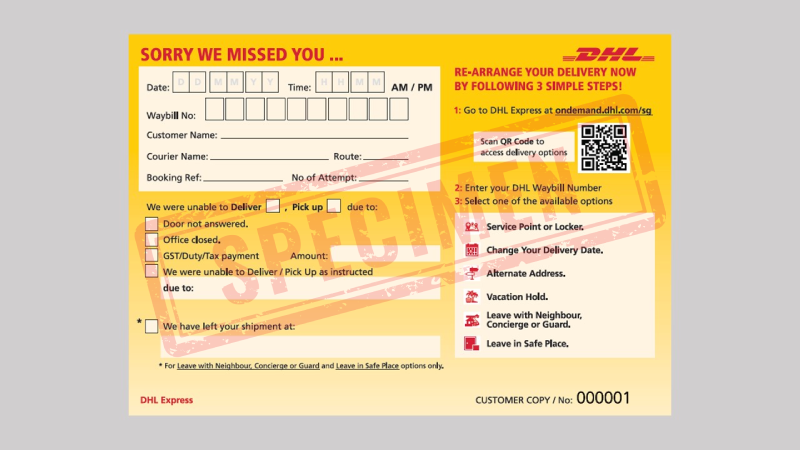 Missed your DHL delivery? | DHL Express Singapore