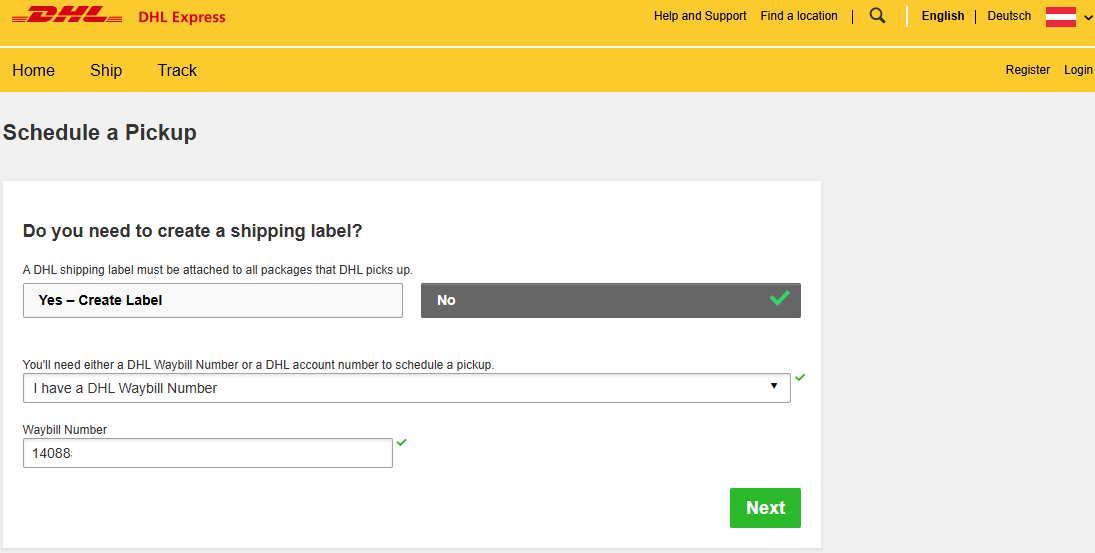 Create an Import Shipment - Switch | DHL UK