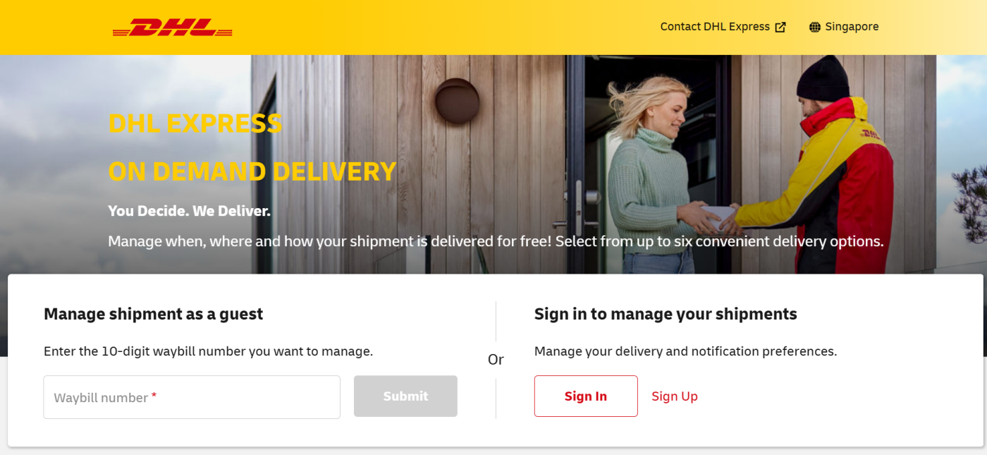 On-Demand Delivery Registration Guide | DHL Express Singapore